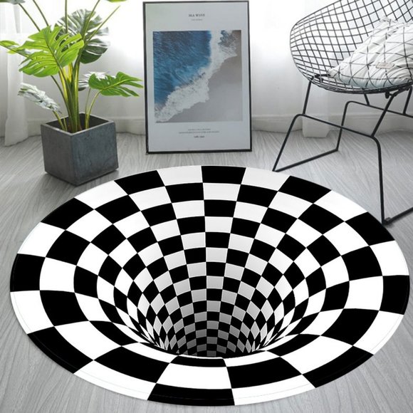 Vigor | Accents | Round 3d Visual Trap Pattern Carpet Computer Chair ...